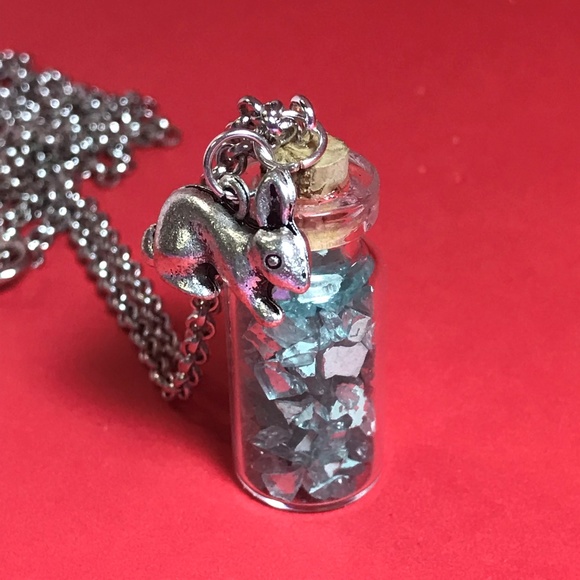 Handmade | Jewelry | Rabbit Wish Glass Bottle Cork Stopper Necklace ...